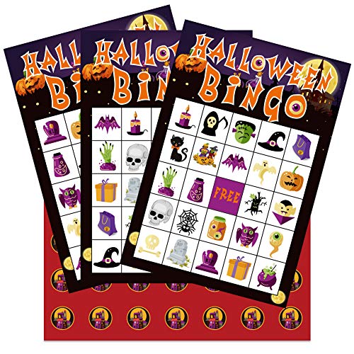 Hohomark Halloween Bingo Game Cards 26 Players Halloween Bingo Game for Kids Adults Halloween Party Favors Supplies for Home Family School Classroom Activities