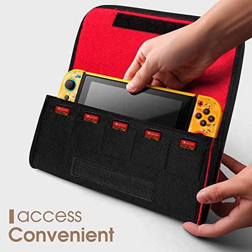Cute Stickers for Girl Carrying Case Storage Holder Bag Printed Handbag for Switch Console Game and Slots Cards Accessories