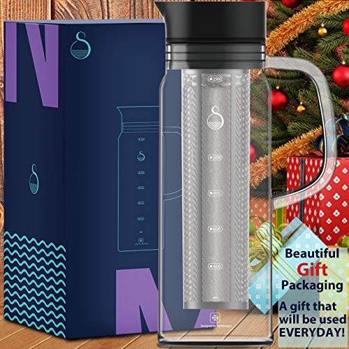 SAMBANGAN Cold Brew Coffee Maker Iced Coffee Maker Ice Tea Maker Glass Airtight - 1.5L/51oz