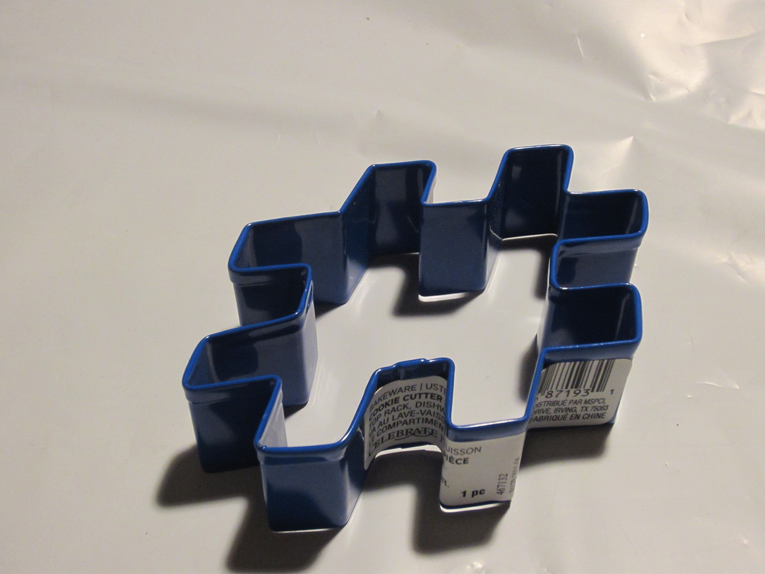 Celebrate It Blue Hash Tag Cookie Cutter - Polyresin Coated - 3.25" x 3.5"