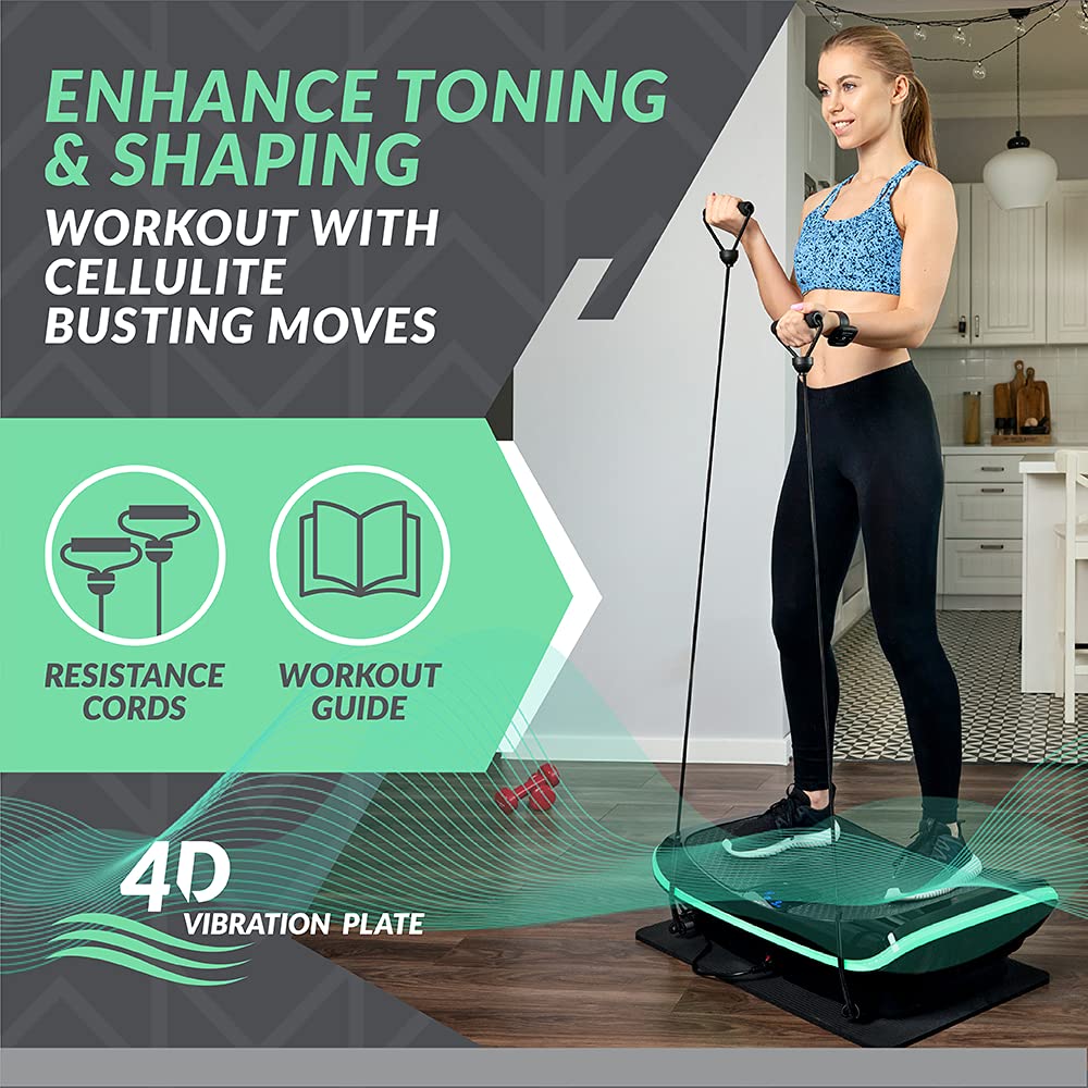 Bluefin 4D Triple Motor Vibration Plate Machine | Powerful Vibration Plate exercise machine with Magnetic Therapy | Bluetooth Speaker | Vibration Oscillation & Micro Vibration | Silent Drive Motors