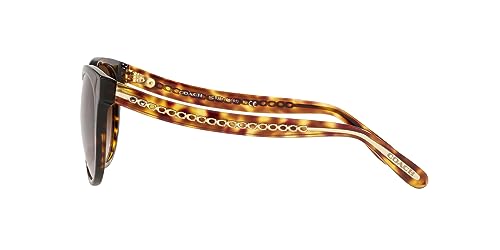 Coach HC8321 Sunglasses, Dark Tortoise/Brown Gradient, 55 mm