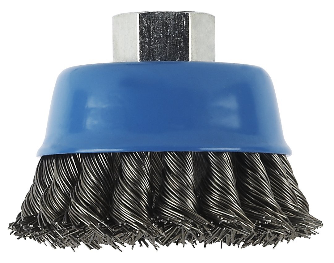 Bosch 2608622063 Cup Brush Knotted Wire 75mm, 0 V, Black/Blue/Silver