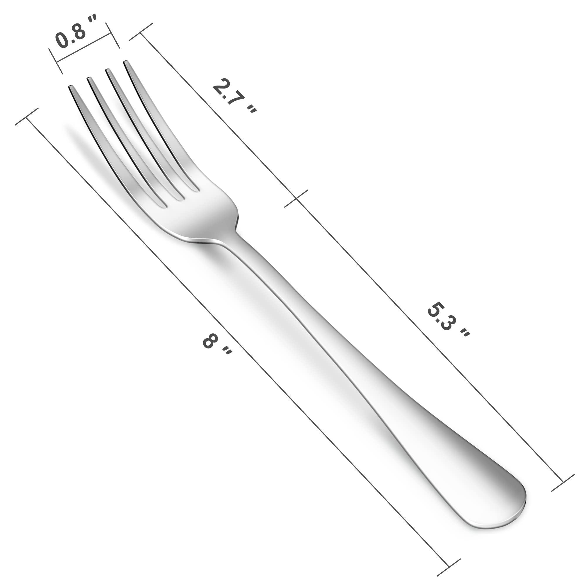 Dinner Forks Set of 12, ENLOY 8 Inches Food Grade Stainless Steel Silverware Forks, Table Forks, Flatware Forks, Flatware Cutlery Forks for Home Kitchen, Mirror Polished Dishwasher Safe