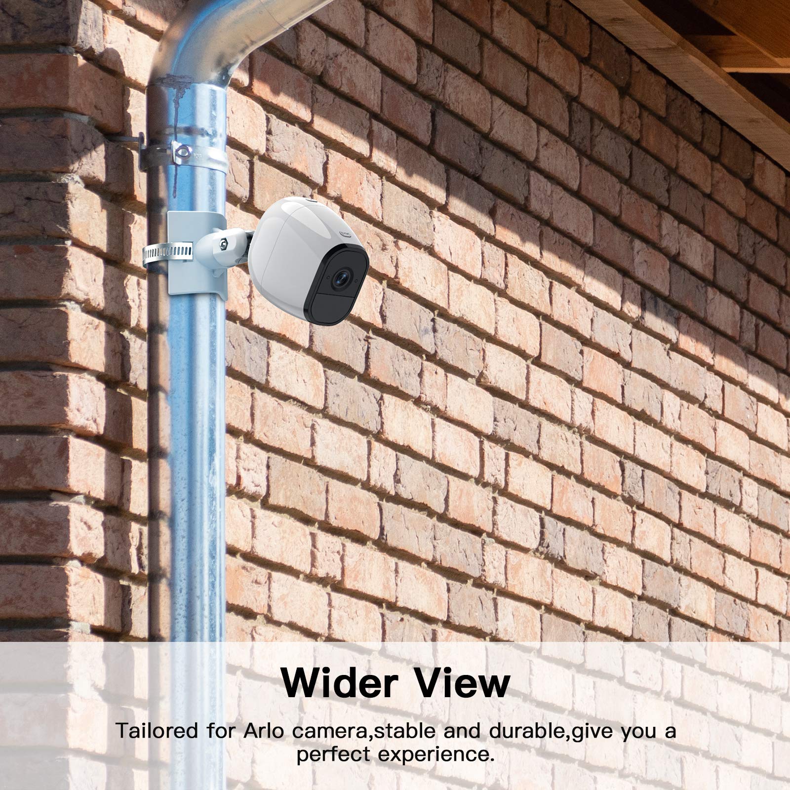 Universal Outdoor Camera Mount for Arlo Pro 5SS/Pro 4/Pro 3/Ultra 2/Essential XL,for eufyCam 2C/2C Pro and More 1/4ββ Camera, Fits 1.96-7.87ββ Pole No Drill(White, 2 Pack)