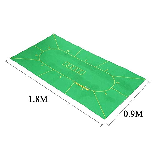 Craps and Roulette Table Felt 18090cm Texas Pokers Table Cloth Tablecloth Casino Poker Set Board Game Mat Poker Accessory for 10 Player