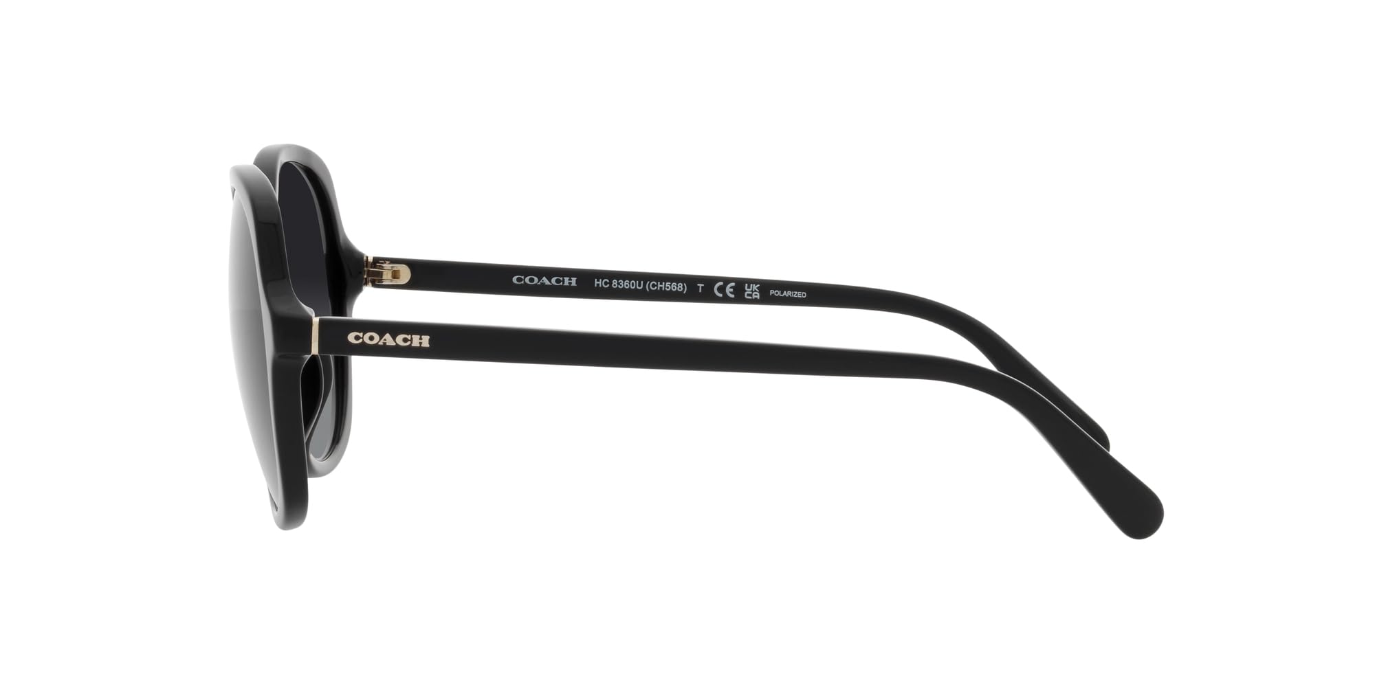 Coach HC8360U Universal Fit Sunglasses, Black/Grey Gradient Polarized, 57 mm