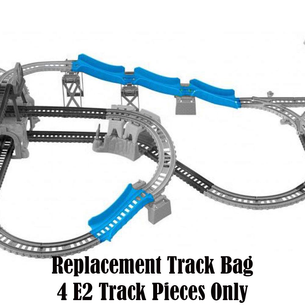 Replacement Parts for Thomas The Train - GBN45 ~ Thomas & Friends Trackmaster Percy 6 - in - 1 Set ~ Replacement Track Bag ~ 4 E2 Track Pieces ~ Blue
