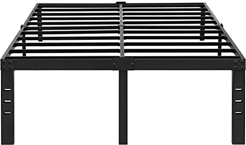 LIJQCI 18 Inch Full Size Bed Frame No Box Spring Needed, Heavy Duty Metal Platform Bed Frame Full 3000 lbs, Easy Assemble and Non-Slip Mattress Foundation, Black