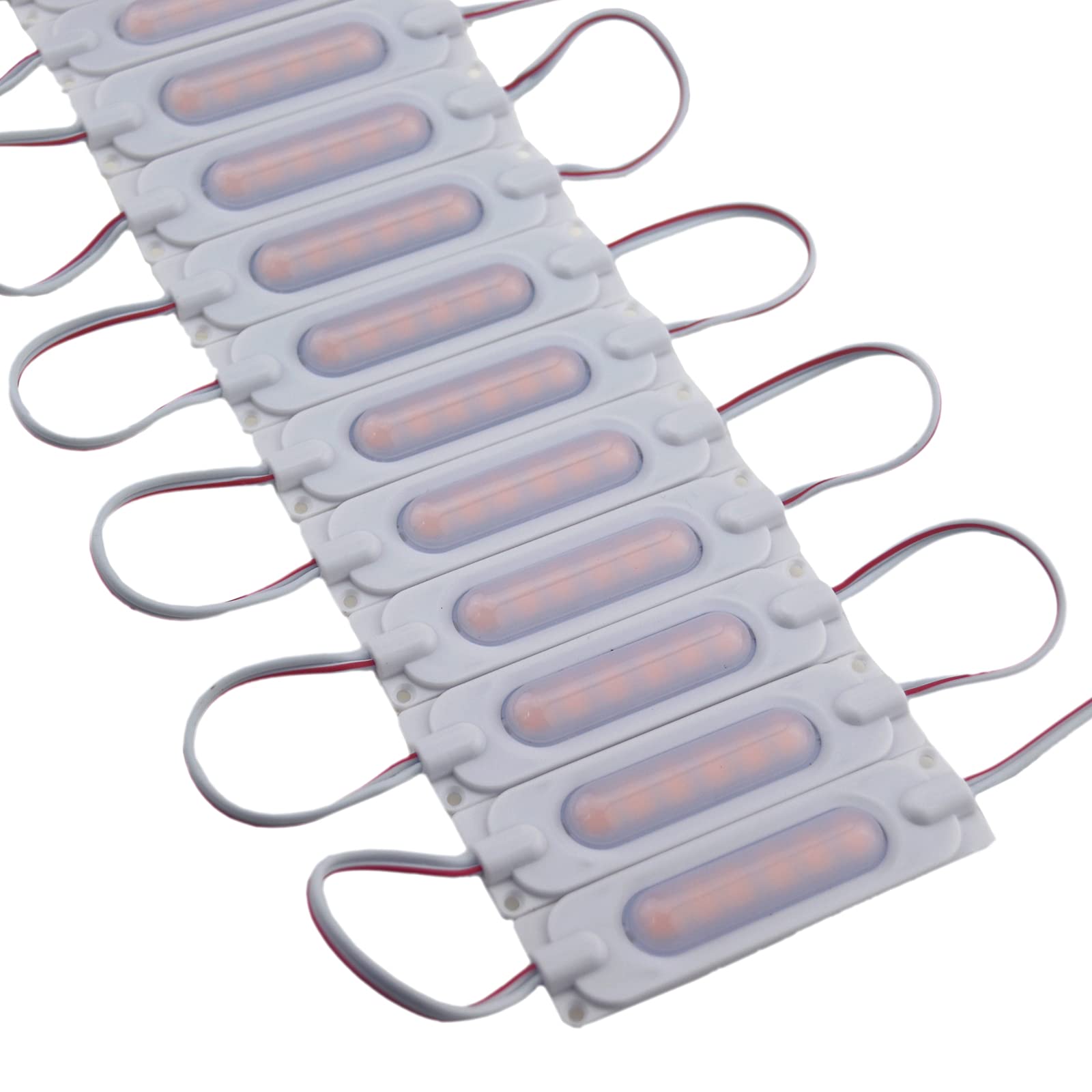 REXTiN Super Bright 200pcs 6 LED Module Lights for Letter Sign Advertising Signs 5050 led Sign Lights Waterproof with Tape Adhesive Backside (Warm White)