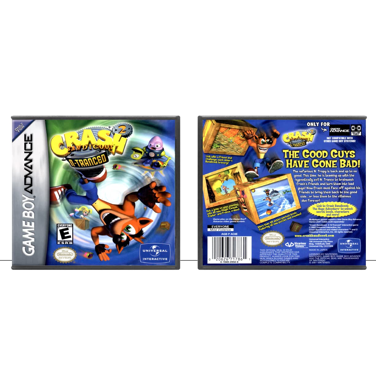 Crash Bandicoot 2: N-Tranced | (GBA) Game Boy Advance - Game Case Only - No Game