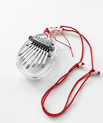 Mini Kalimba 8 Keys Crystal Thumb Piano Best Gift for Kids Adults and Beginners in Birthday Christmas and Other Occasions(Crystal oval)