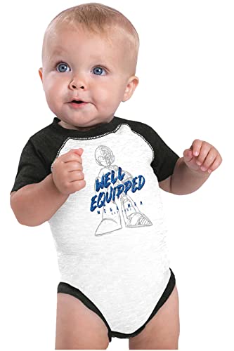 Brisco Brands Mega Man Retro 1990s Anime Cartoon Raglan Baby Romper Boys Girl