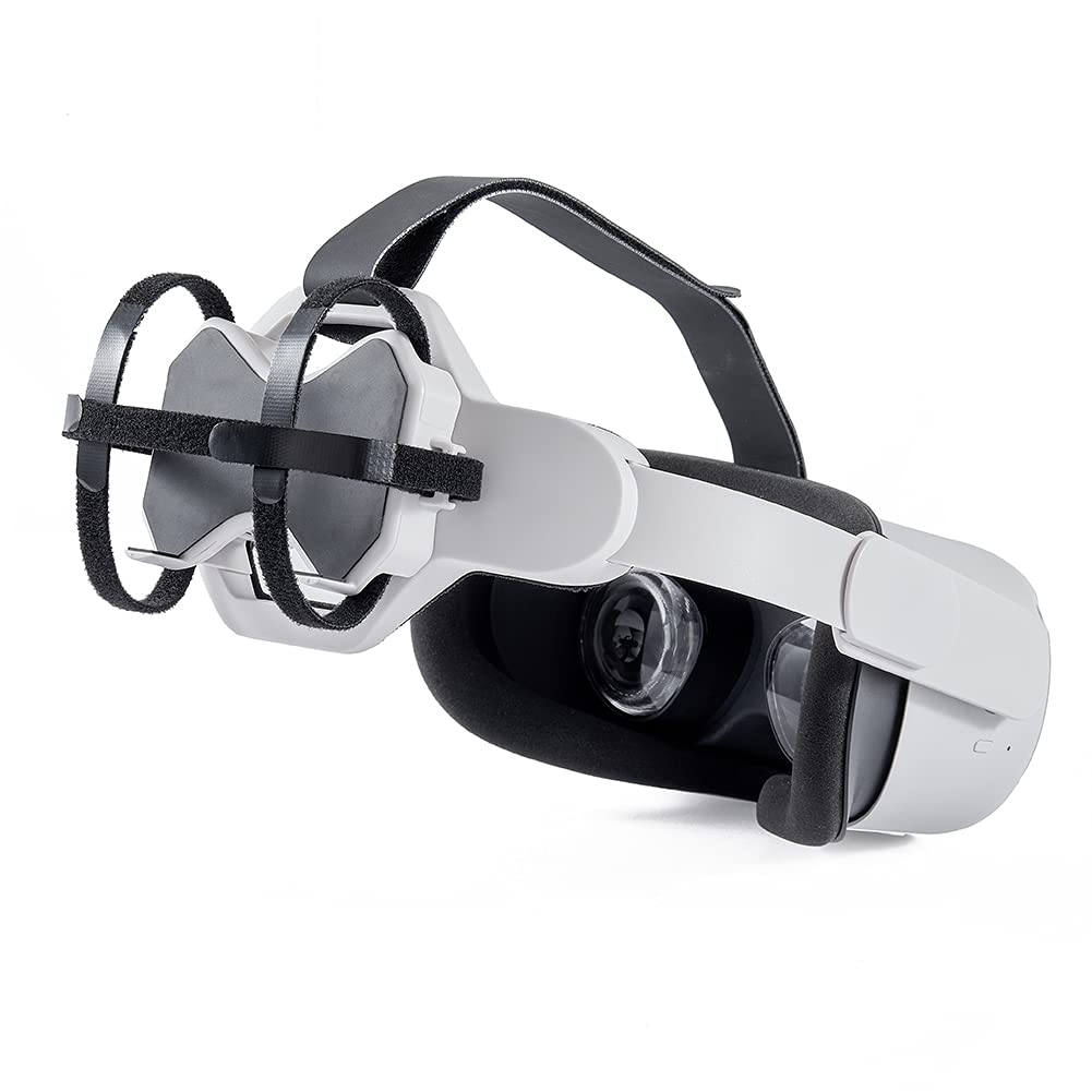 BWWNBY Oculus Quest 2 Accessories, Adjustable Head Strap with Battery Holder Bracket, Reduce Head Pressure in VR Headset(Without USB Cable)