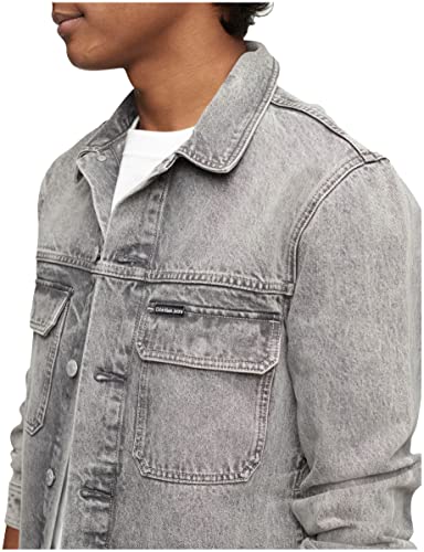 Calvin Klein Men's Palmer Grey Utility Trucker Jacket