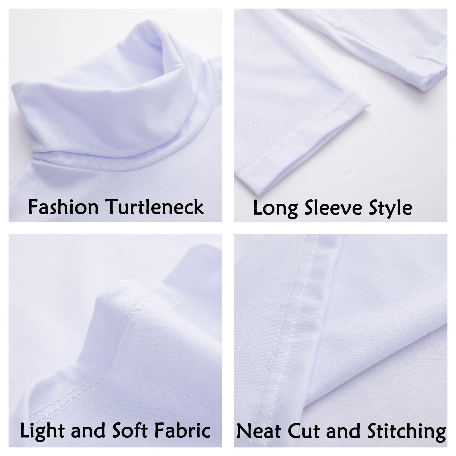 Dicodoum White Turtleneck Mens Slim Fit Thermal Pullover Sweaters Long Sleeve Undershirt Base Layer Tops Fashion T-Shirt S