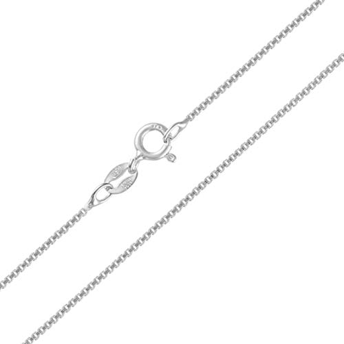 KISPER Sterling Silver Box Chain Necklace β Thin, Dainty, 925 Sterling Silver Jewelry for Women & Men with Spring Ring Clasp β Made in Italy, 18β