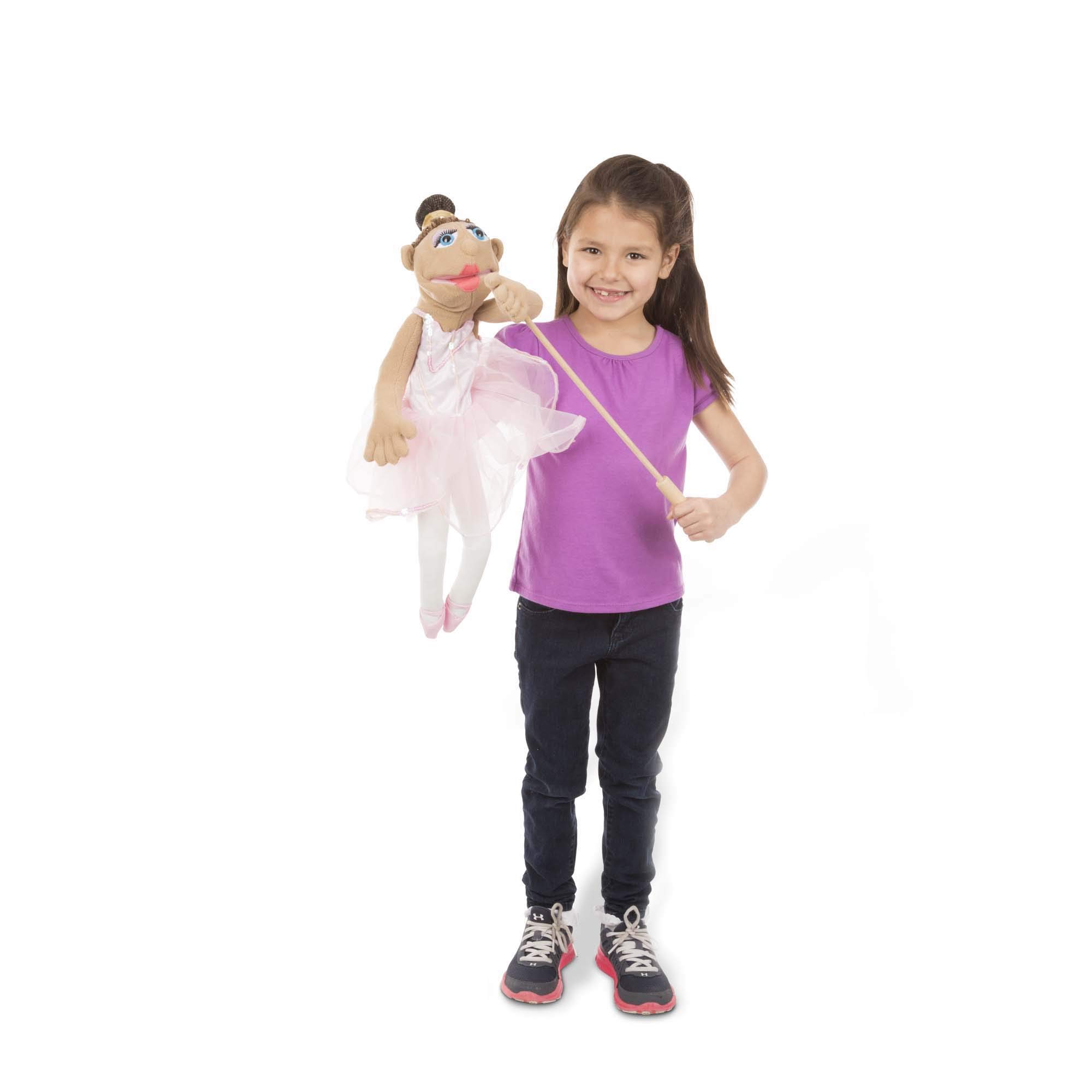 Melissa & Doug Ballerina Puppet (Tina Prima) with Detachable Wooden Rod, Multicolor