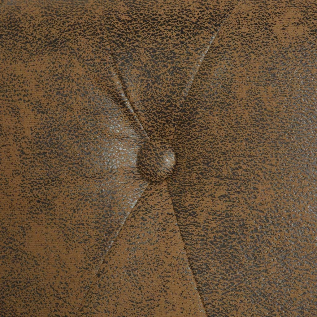 Chesterfield Sofa 3-Seater Brown Faux Leather (98.23lbs)