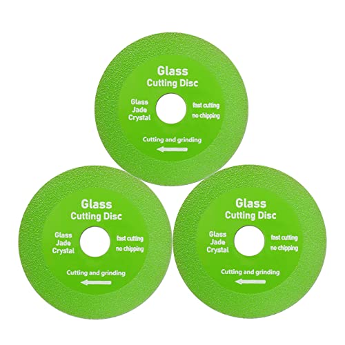 Glass Cutting Disc for Angle Grinder, Green Thin Saw Blade Wheel Glass Ceramic Cutting Tool 4 inch Ultra-Thin Diamond Saw Blade Wheel (3 Pcs)