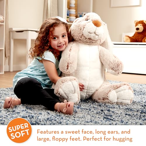 Melissa & Doug Jumbo Burrow Bunny Lop-Eared Rabbit Stuffed Plush Animal (21 Inches Tall)