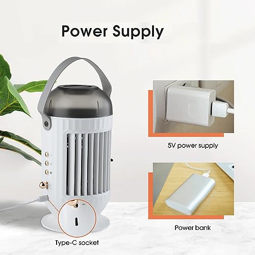 Outdoor Air Conditioner - 400ml water tank Cooling Fans for Bedroom - Mini Mist Spray with 3 wind speeds, 2 Spray Modes | Portable Evaporative Cooling Fan for Room/Office/Camping/Table Car