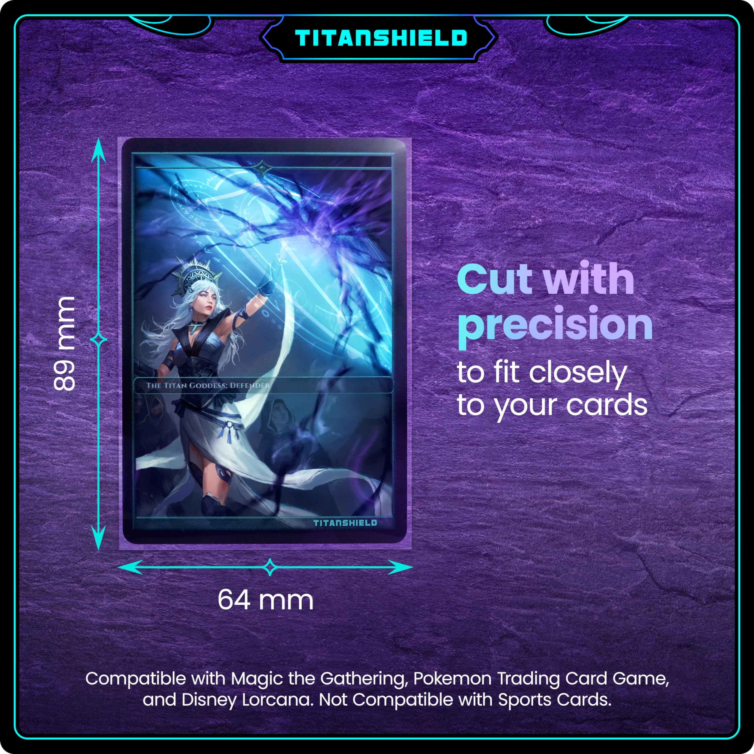 TitanShield 1000 Premium 60-Microns Ultra Clear Standard Size Perfect Exact Fit Inner Card Sleeves. Perfect for Double-sleeving and Compatible with Pokemon Cards MTG Magic The Gathering Lorcana