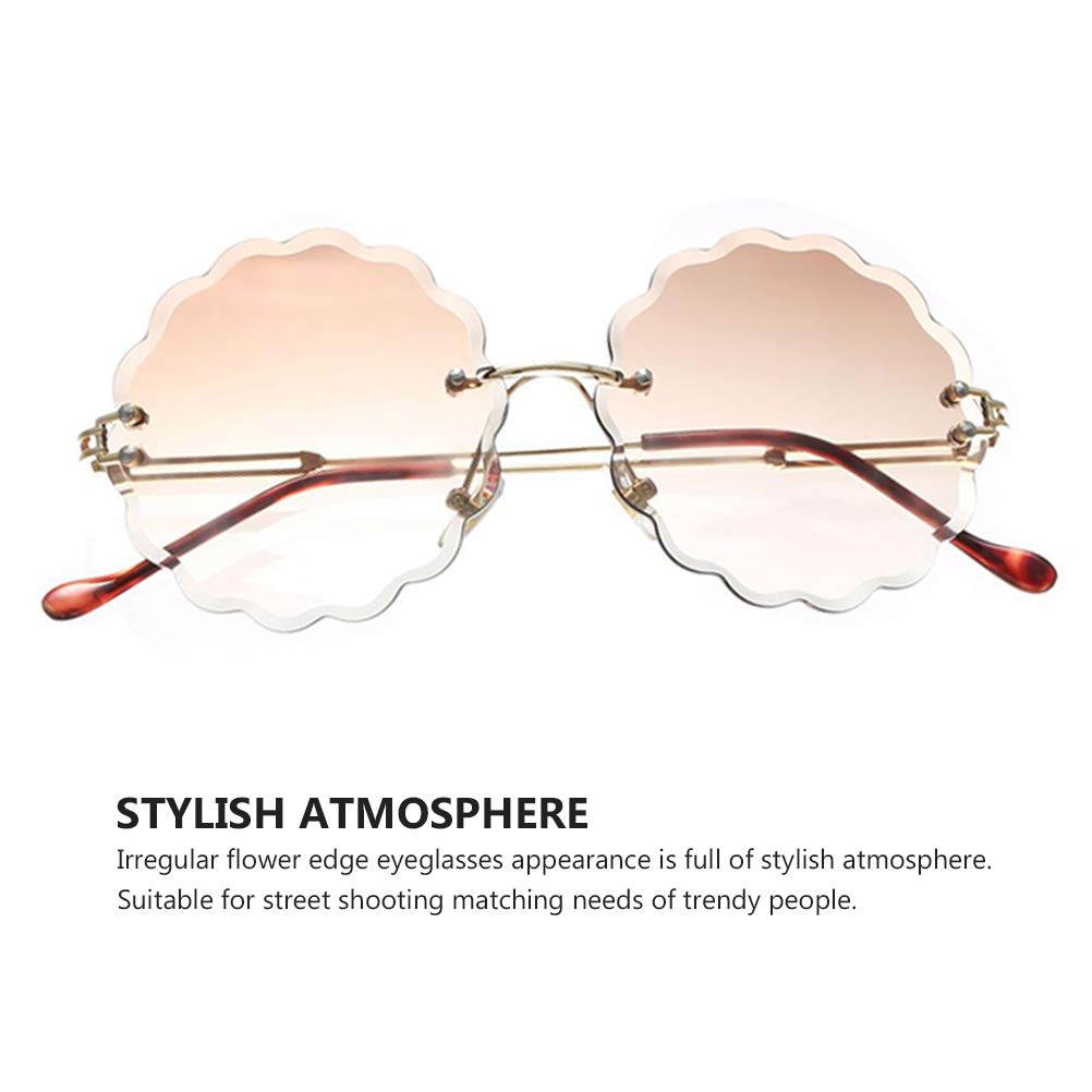 VALICLUD 1 Set 2Pcs Irregular Photo Props Trendy Chic Street Shooting Glasses (Golden)