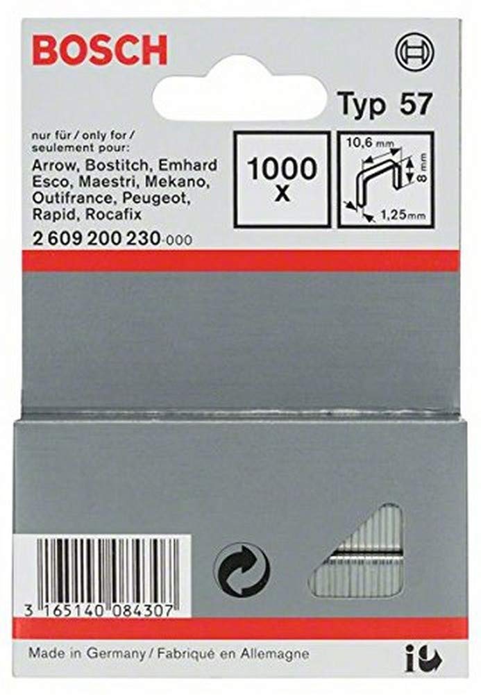 BOSCH 2609200230 1000 Staples 8/10.6 mm Type 57