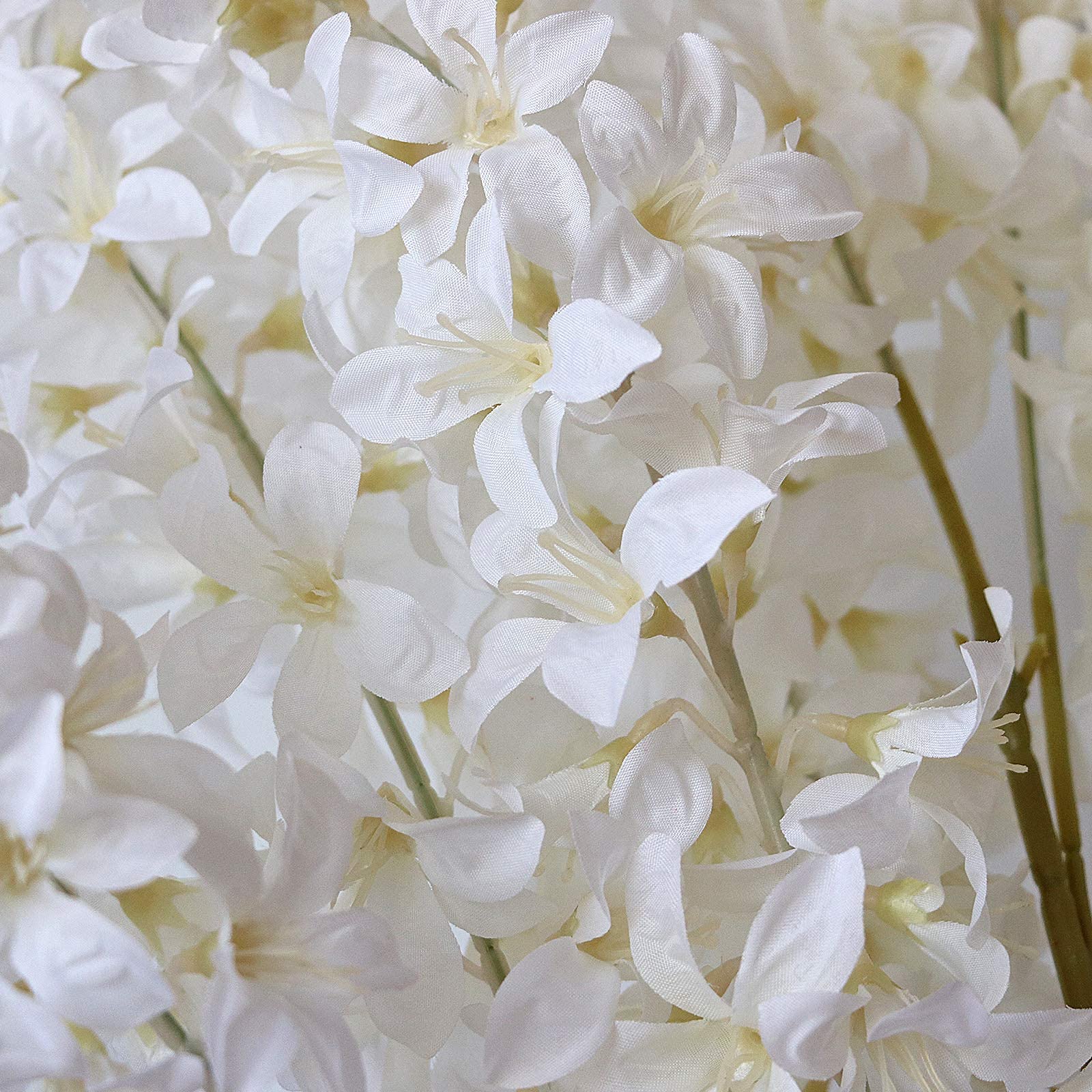 MINYULUA 6pc Artificial Hyacinth Flowers Bouquet Silk Flowers Home Garden Fence Restaurant Banquet Hotel Wedding Simulation White Decoration (Off White)