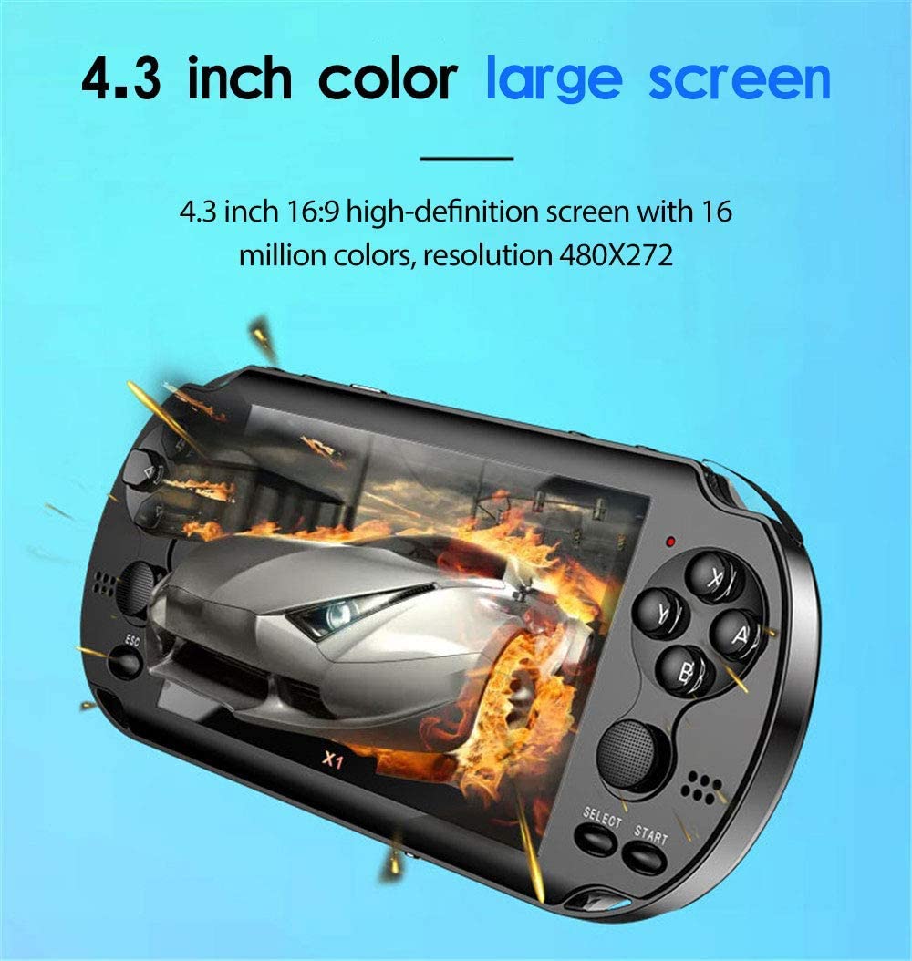 Soso Handheld Game Console 8GB Built in 10000+ Video Games, 4.3 inch HD Portable Game Console, Nostalgic Classic Dual-Shake Game Console, Birthday Xmas Gifts, Multi-Language