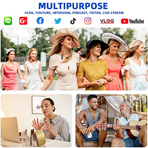 BYbrutek Wireless Lavalier Microphone for iPhone Video Recording Podcast, Lapel Mini Microphones with Portable Charging Case