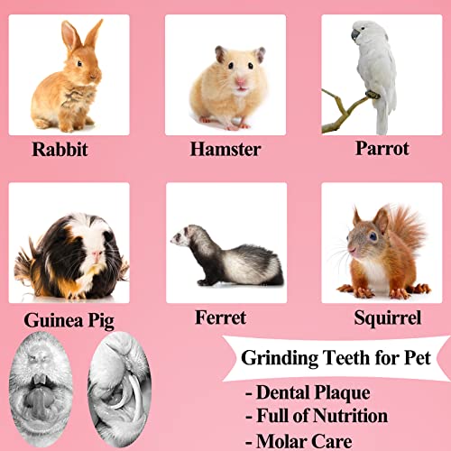 Grddaef Rabbit Chew Toys, Bunny Cage Hanging Toys Rattan Ring Treats Grinding Teeth for Rabbit Guinea Pig Chinchilla Hamster Ferret