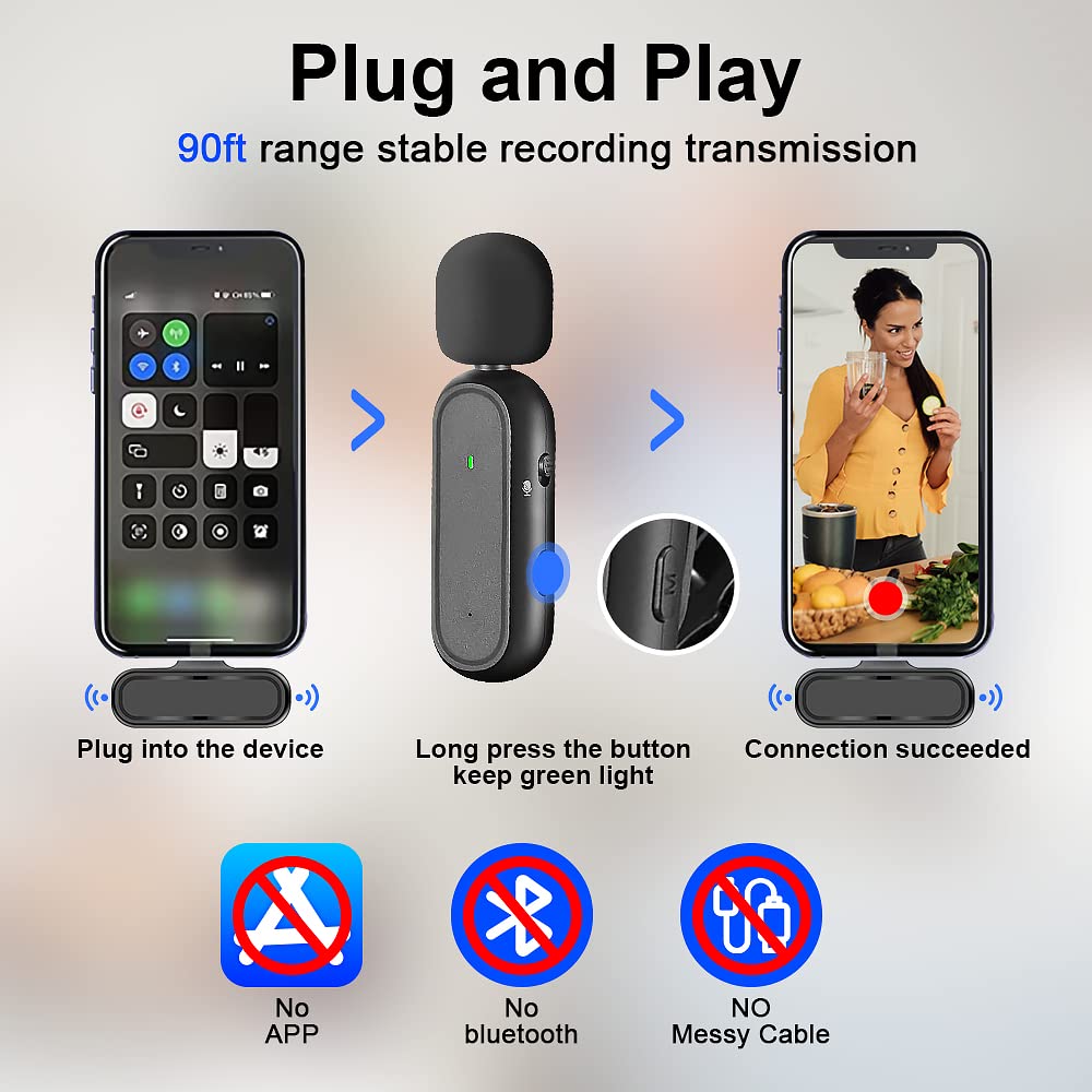 Dienmern Lavalier Microphone with Charging
