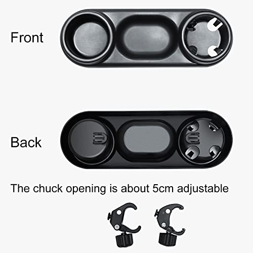 Stroller Snack Tray, 3 in 1 Stroller Cup Holder Clip On Removable Universal Stroller Snack Catcher and Drinks Holder Non Slip (Black)