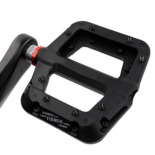 FOOKER MTB Pedals Mountain Bike Pedals 3 Bearing Non-Slip Lightweight Nylon Fiber Bicycle Platform Pedals for BMX MTB 9/16"