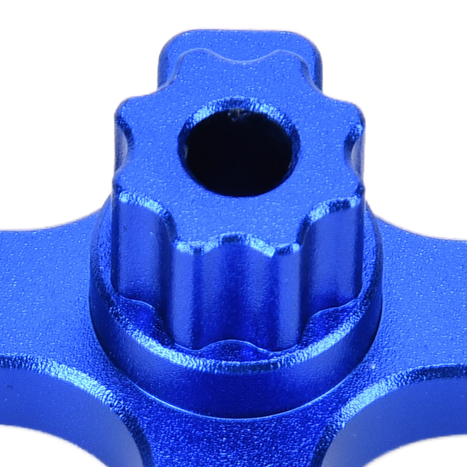 CHICIRIS Crank Cover Wrench, Anodic Oxidation Strong Texture Bicycle Crank Installation Tool Matte and Polished High Strength Blue for Road Bicycle