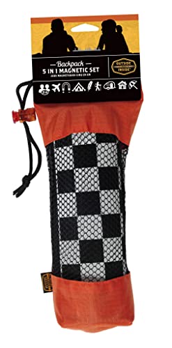 Outside Inside Backpack 5-in-1 Board Games | Compact, Foldable, Magnetic, Travel Size for Camping and Travel