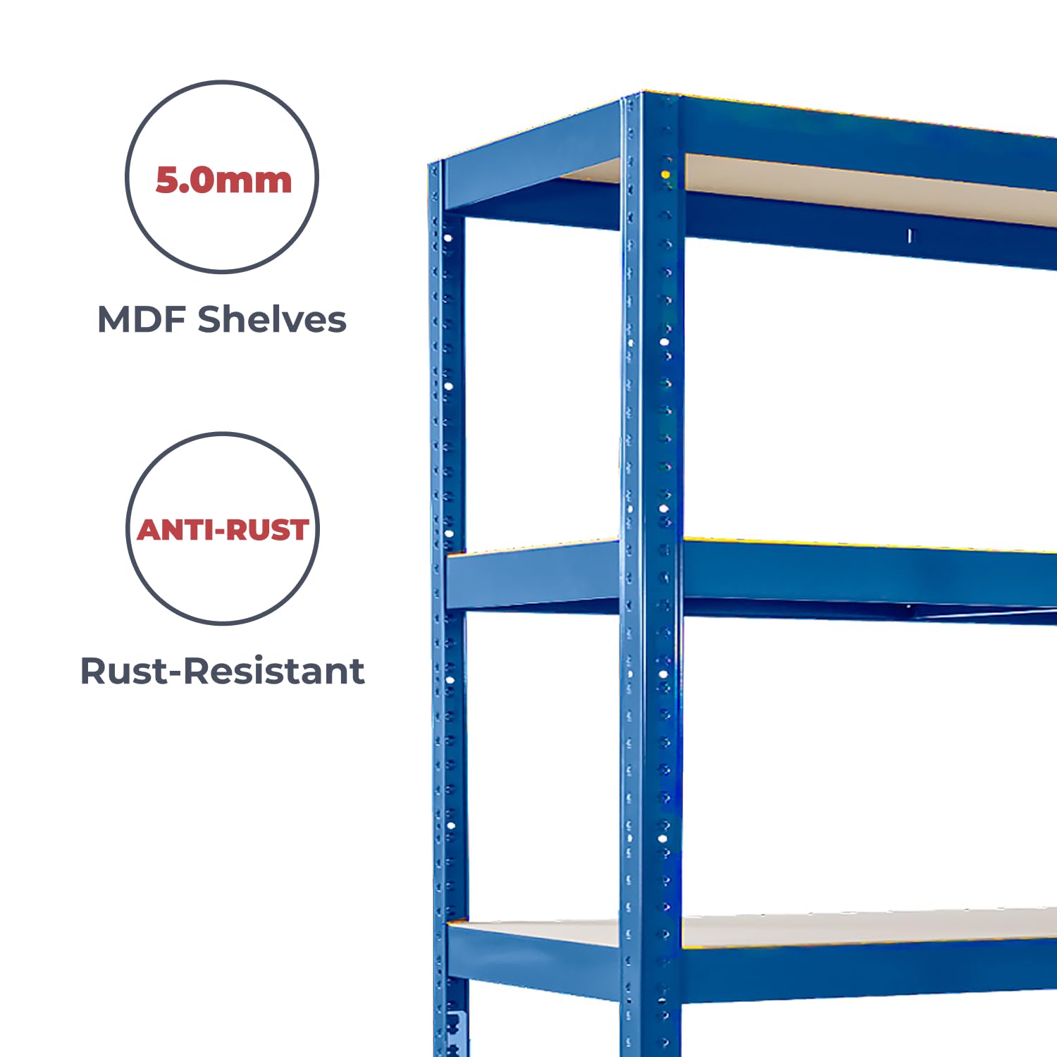 Garage Shelving Units: 71 x 35 x 18 inches | Heavy Duty Racking Shelves for Storage - 1 Bay, Blue 5 Tier (37 lbs Per Shelf), 2000 lbs Capacity | for Workshop, Shed, Office | 5 Year Warranty