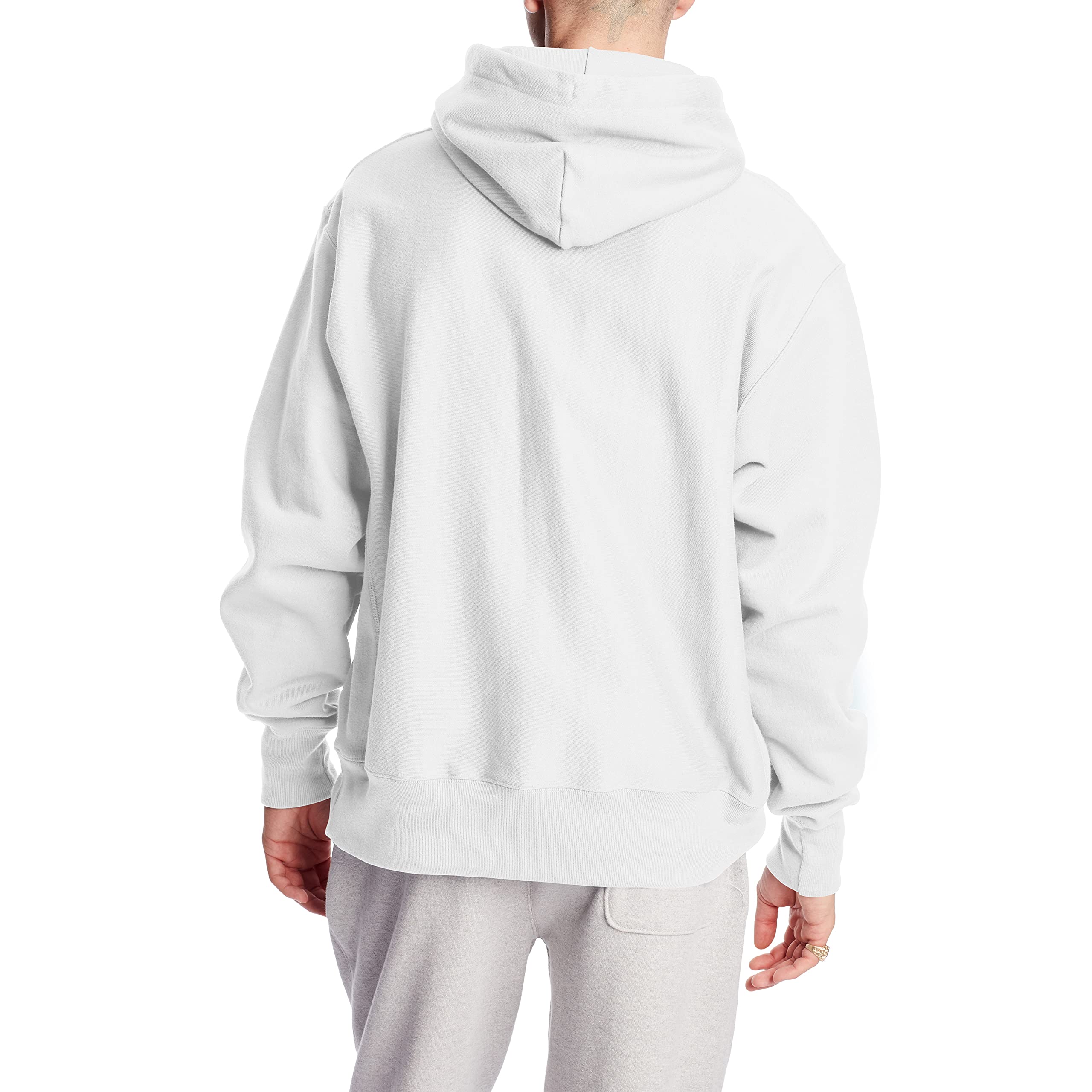 Champion mens Reverse Weave Pullover, Left Chest C Hoody, White-y06145, Medium US