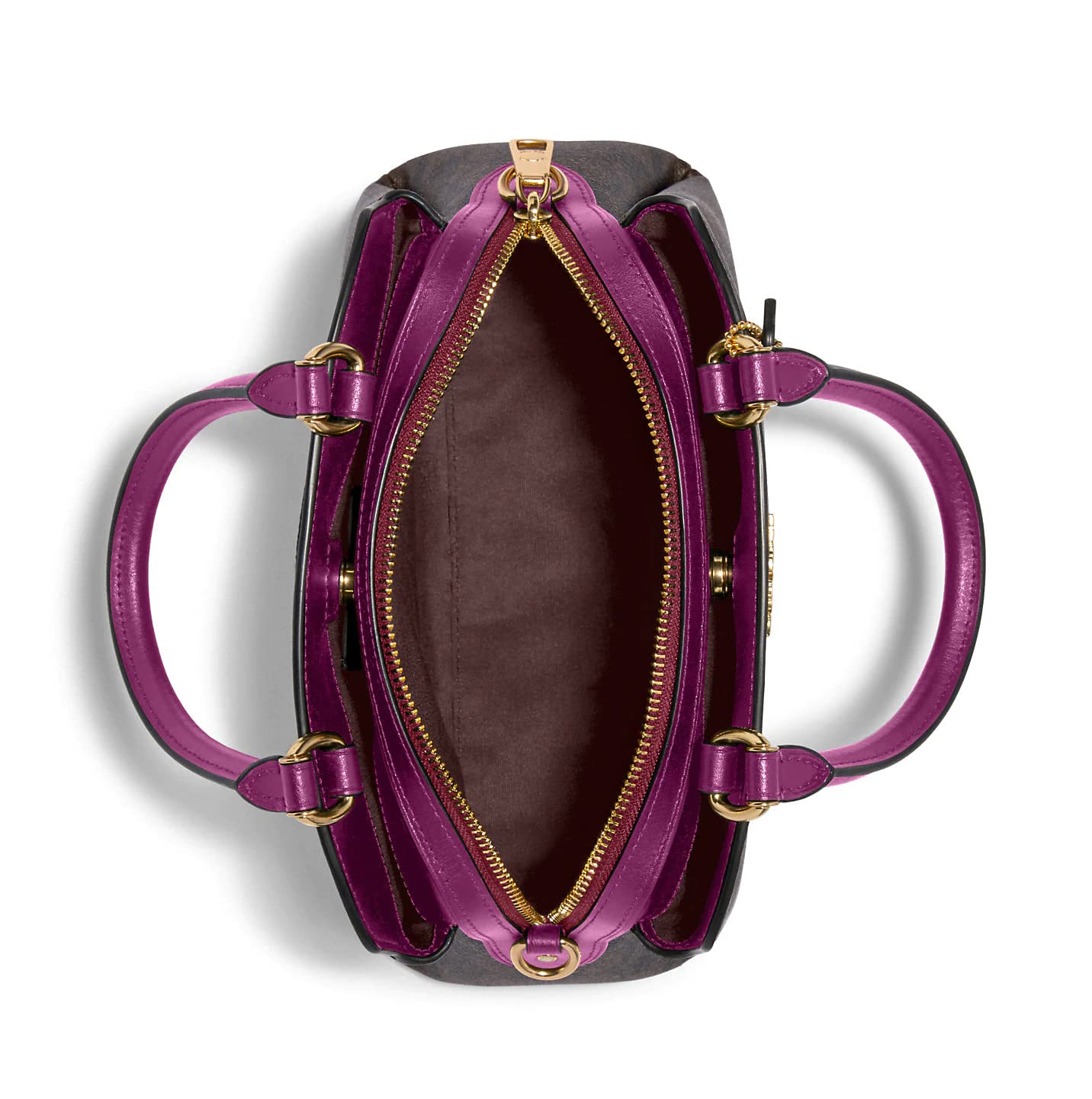 Coach Women's Mini Lillie Carryall, Brown/Dark Magenta