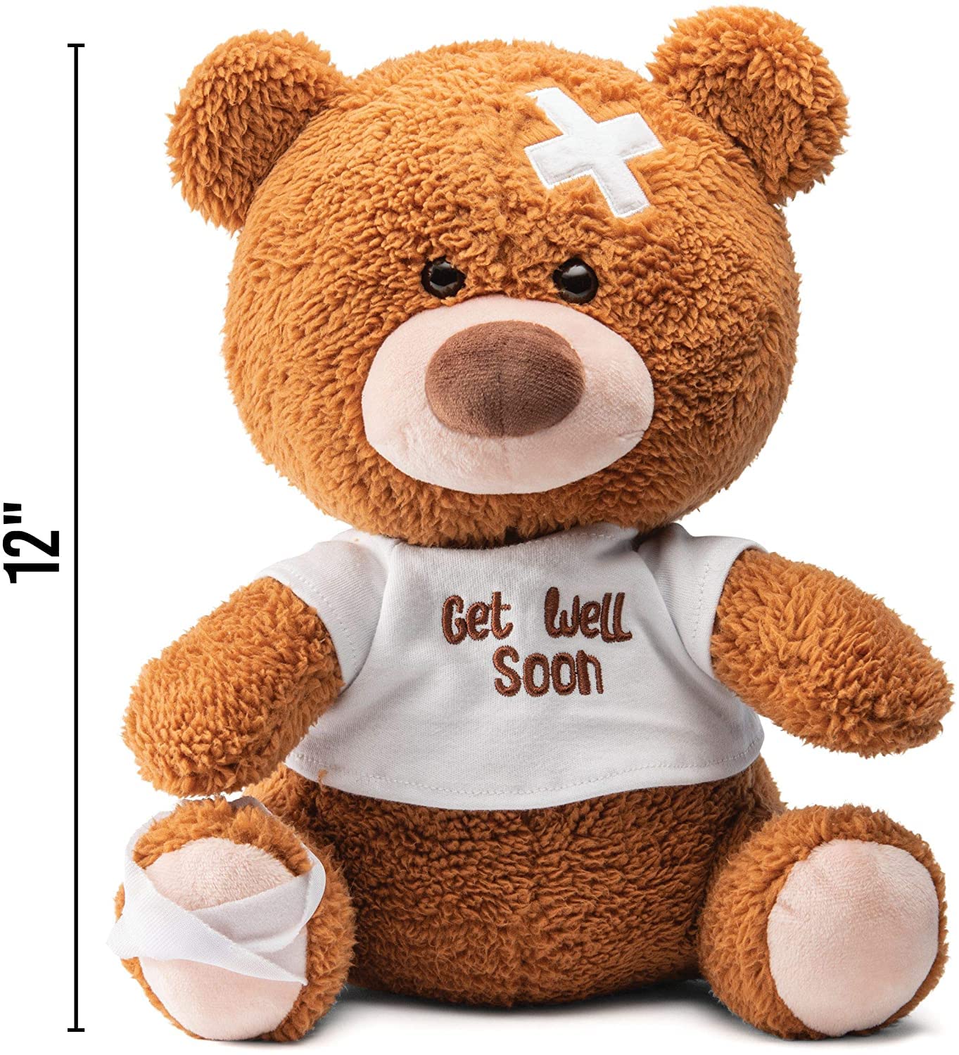 PREXTEX 12-Inch Get Well Soon Plush Bear - Soft Stuffed Teddy Bear - Get Well Soon Gifts for Kids Stuffed Animals - Get Well Soon Stuffed Toy - Get Well Soon Teddy Bear Plush - Get Well Gift