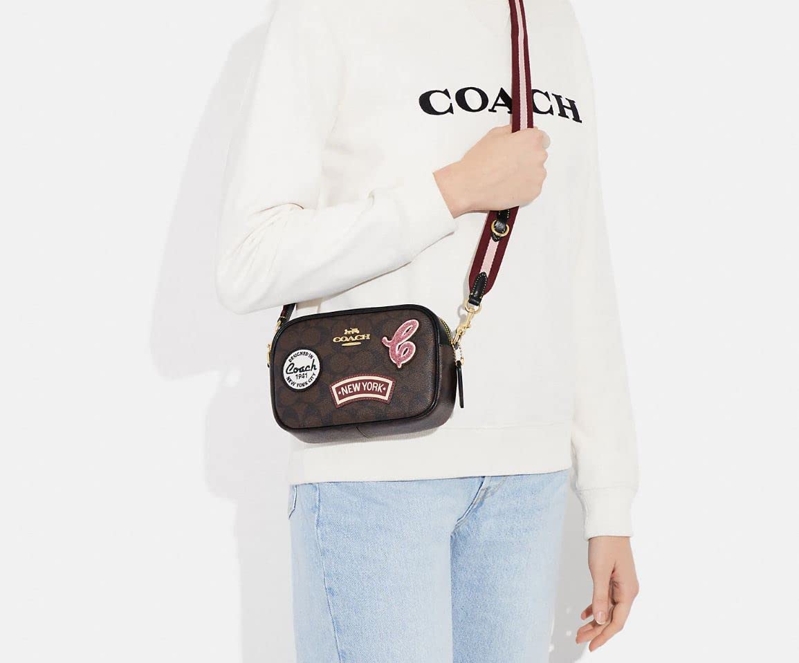 COACH Women's Mini Jamie Camera Bag (Ski Patches - Brown/Black Multi)