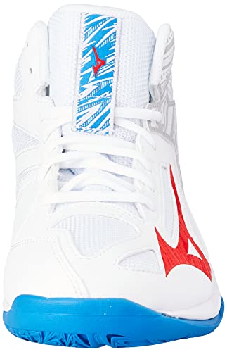 Mizuno Men's Running Volleyball Shoe, Wht Fieryred Frenchblue, 16
