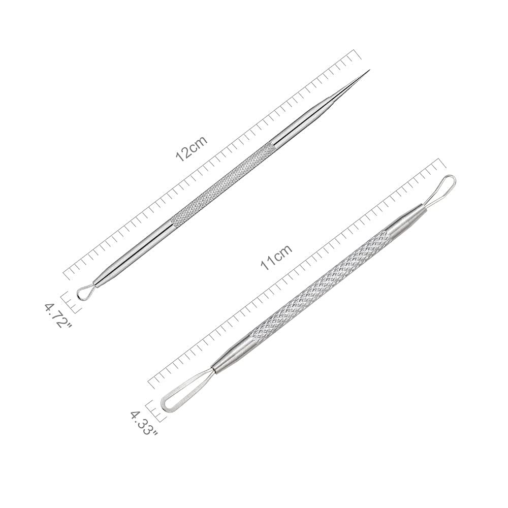 Blackhead Remover, 2 PCS Pimple Popper ,Stainless Steel Pimple Extractor Blackhead Removal Tool Risk Free Treatment for Blemish,Whitehead Popping