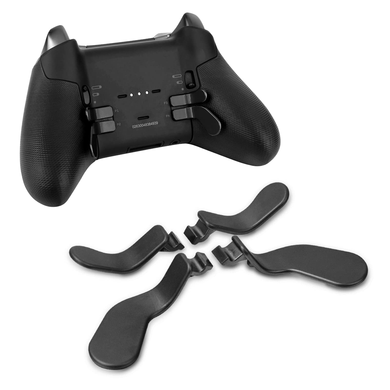 TOMSIN 4 pcs Interchangeable Paddles, Metal Stainless Steel Replacement Parts for Xbox One Elite Controller Series 2 (2 Medium & 2 Mini)