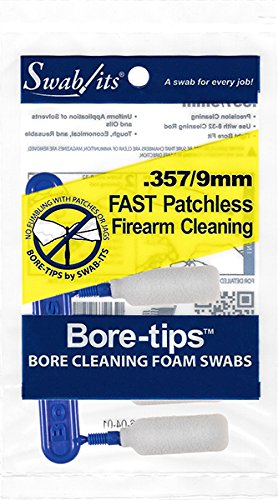 BORE-TIPS (12 Bag Case) .357cal/.38cal/.380cal/9mm Case Gun Cleaning by Swab-its® - Made in The USA