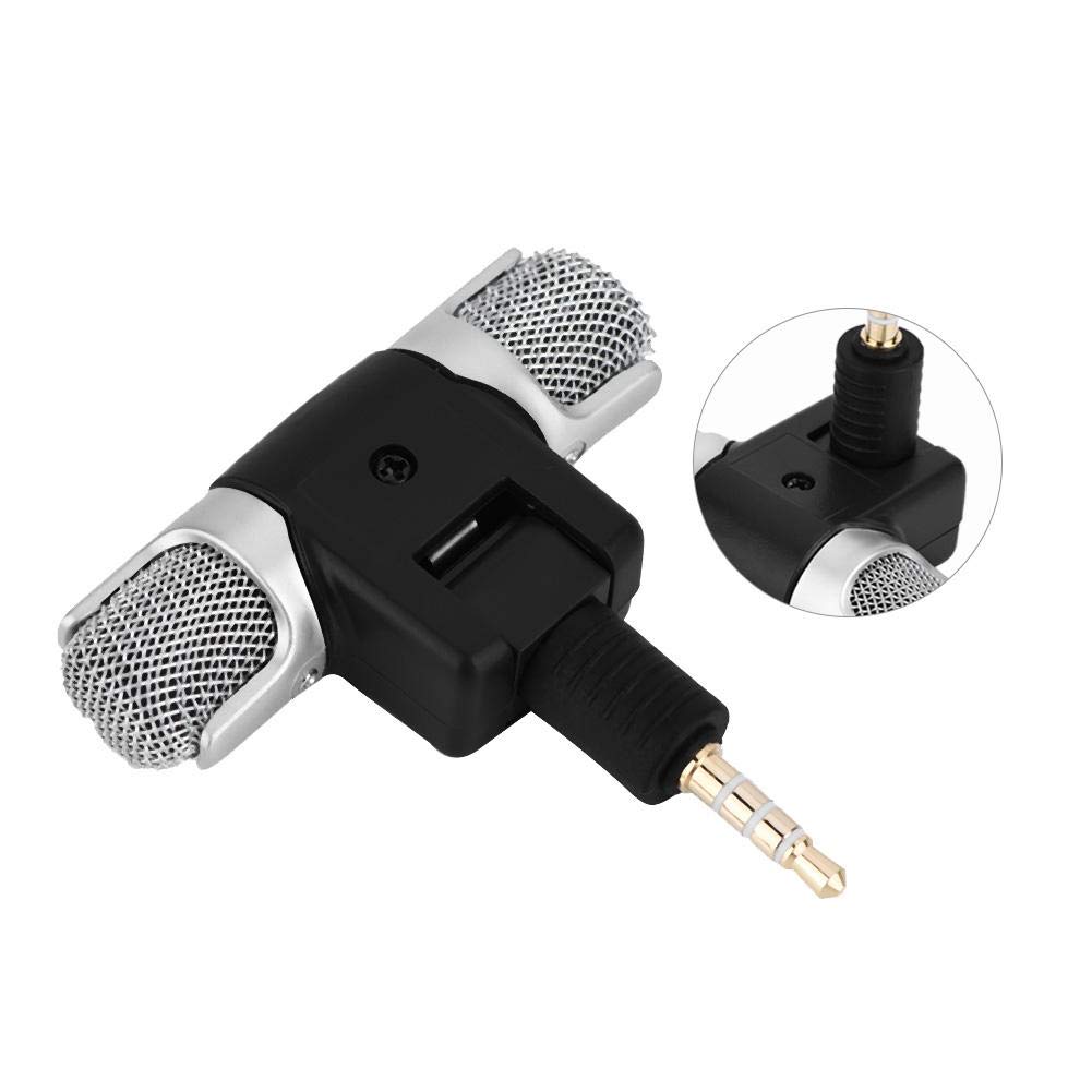 Microphone for Phone, Mini Stereo Microphone Mic 3.5mm Gold-Plating Plug Jack for Andriod Phones