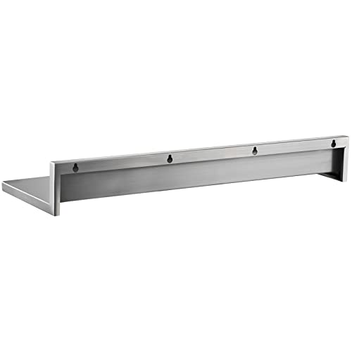 VEVOR Stainless Steel Wall Shelf, 8.6'' x 30'', 44 lbs Load Heavy Duty Commercial Wall Mount Shelving w/Backsplash for Restaurant, Home, Kitchen, Hotel, Laundry Room, Bar (1 Pack)