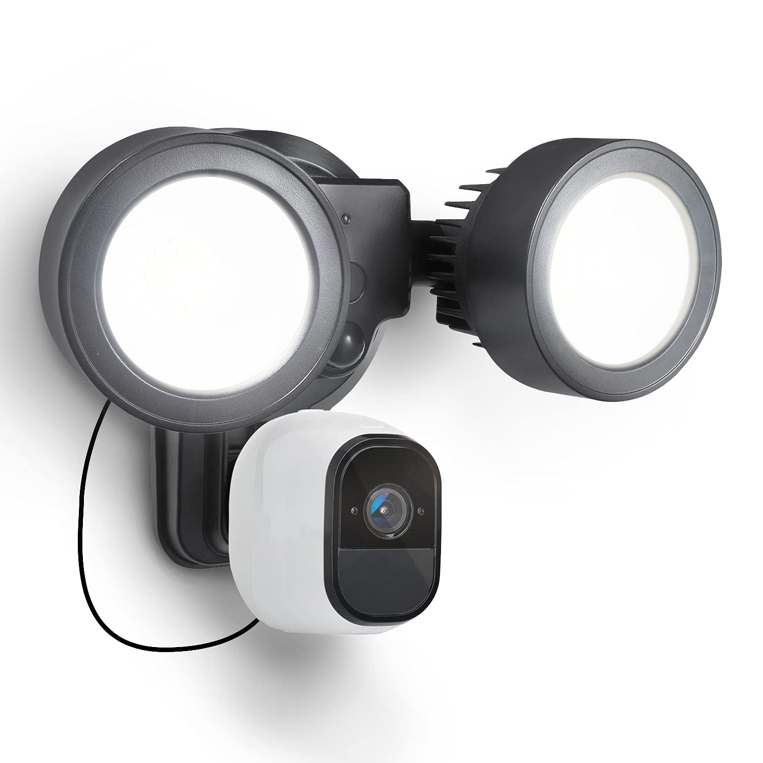 Wasserstein 3-in-1 Wired Floodlight, Charger and Mount Compatible with Arlo Pro & Arlo Pro 2 Only - 2000 Lumens Powerful Floodlight (Black) (Arlo Pro/Pro 2 NOT Included)